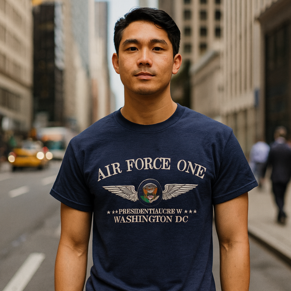 Air Force One “Presidential Crew” T-Shirt – Navy | Patriotic ...