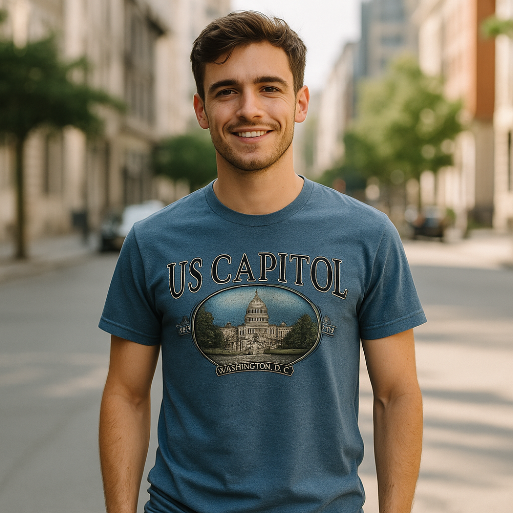 Exclusive U.S. Capitol Historic T-Shirt – Slate Blue | Premium Cotton Tee