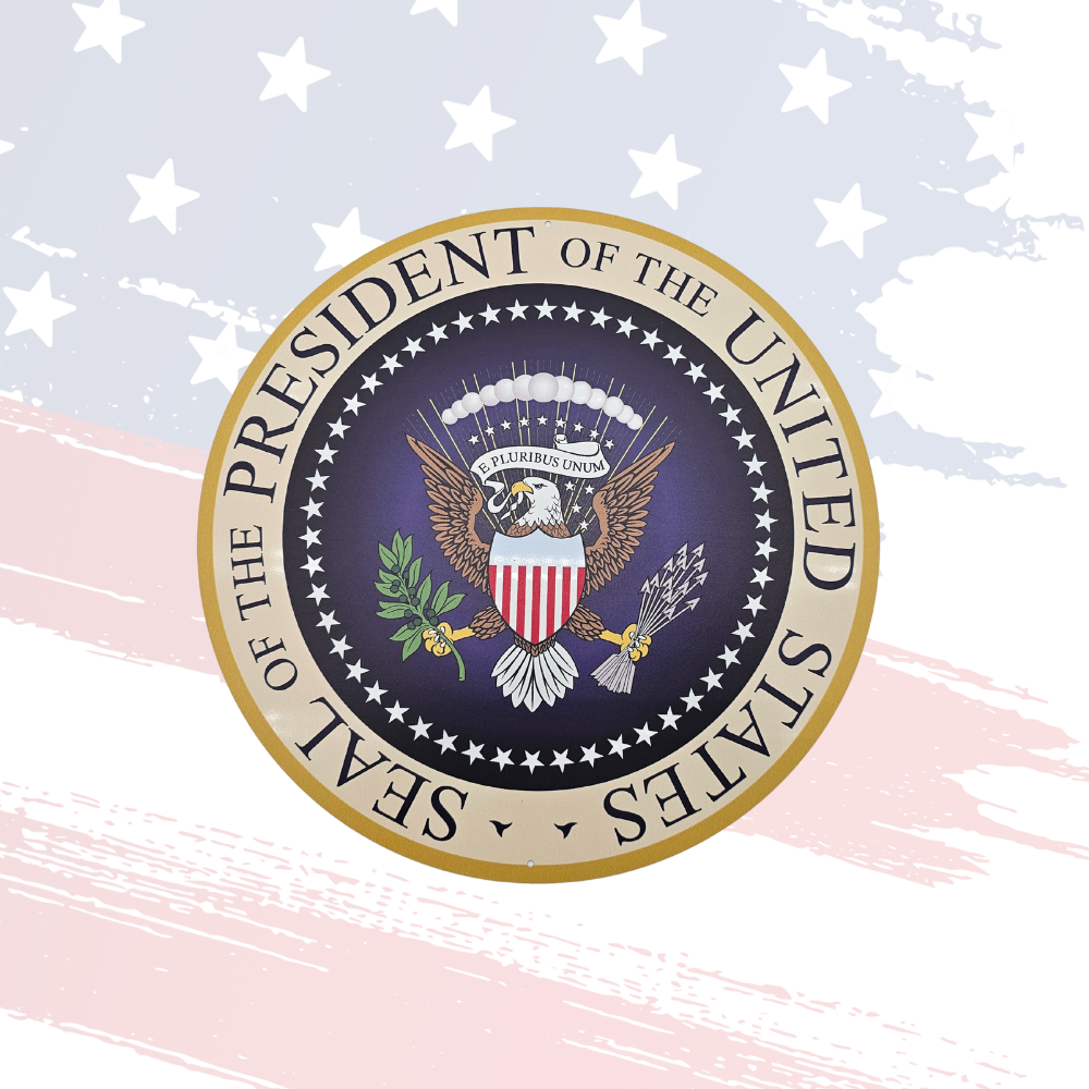 Presidential Seal Metal Sign – 12" Full-Color Patriotic Wall Décor