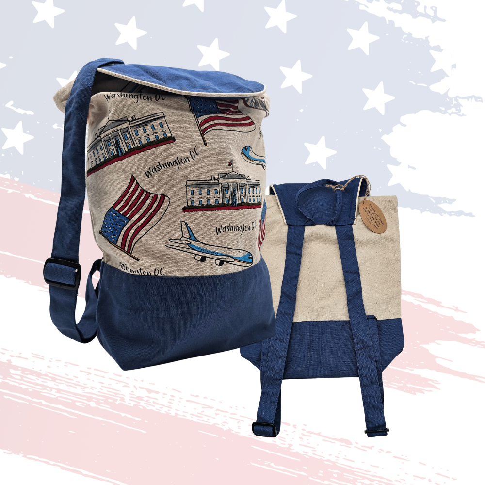 Washington D.C. Canvas Backpack – Travel-Ready Souvenir Bag